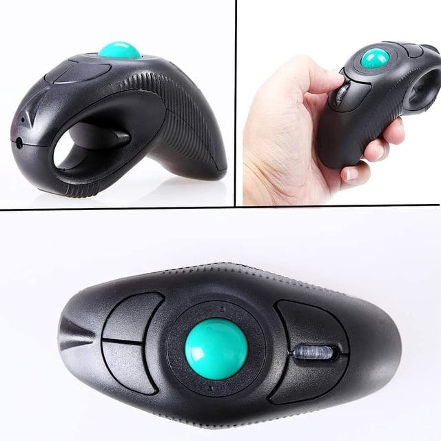 YEAHIBABY Thumb Controlled Mouse Wireless Connectivity Black 1Pcs ...
