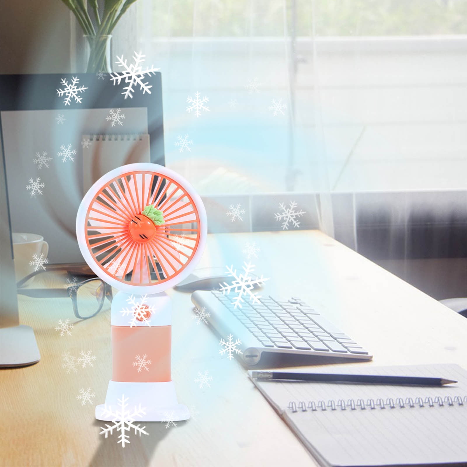 Usb Rechargeable Handheld Fan, Portable Mini Desk Fan with Built-in ...