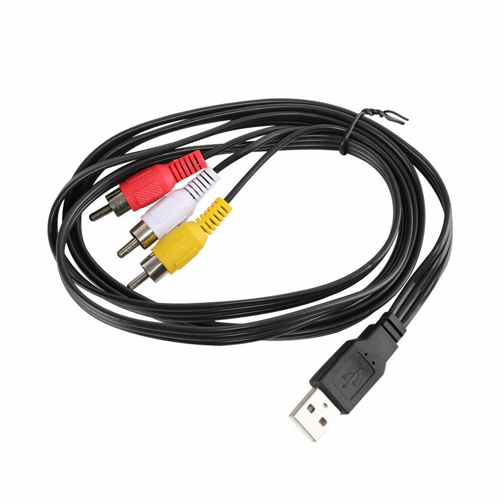 Usb To 3Rca Cable Male Jack Splitter Audio Video Av Composite Adapter ...