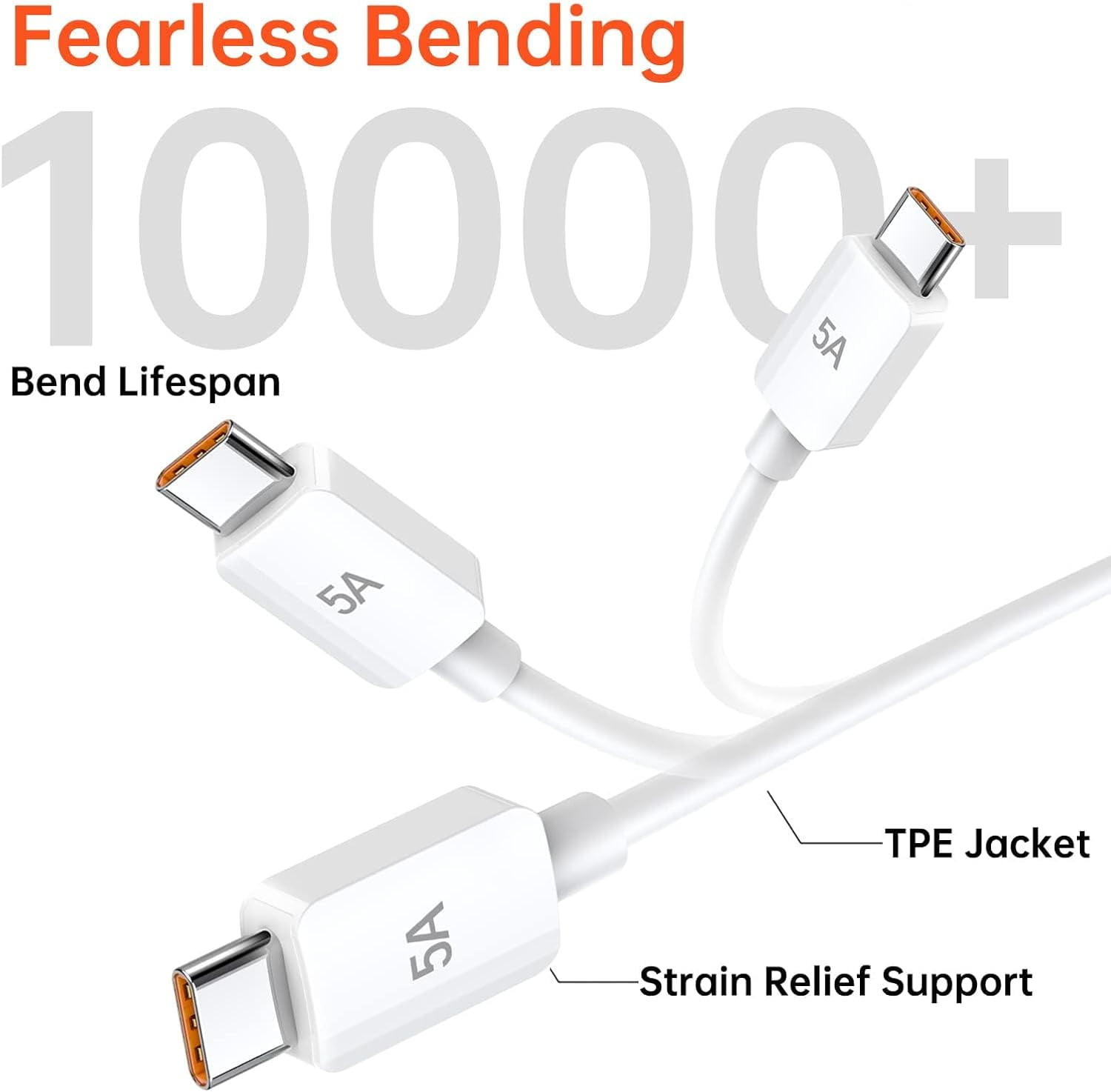 Usb Type C Cable 5A, 5.9ft Usb To Usb C Fast Charging Cable Usb Type C ...