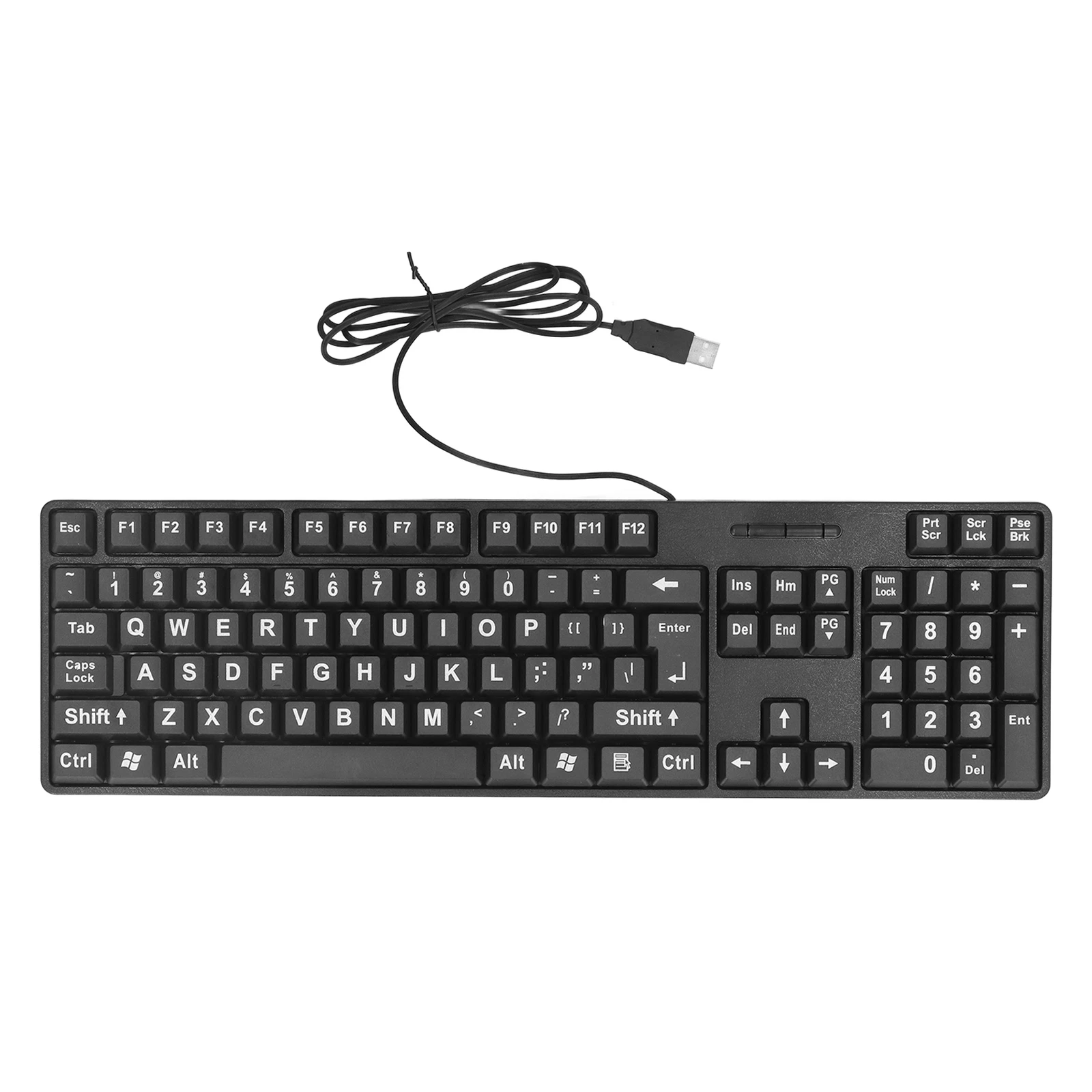 Usb Wired Large Print Keyboard For Elderly 104 Keys Wired Keyboard For ...