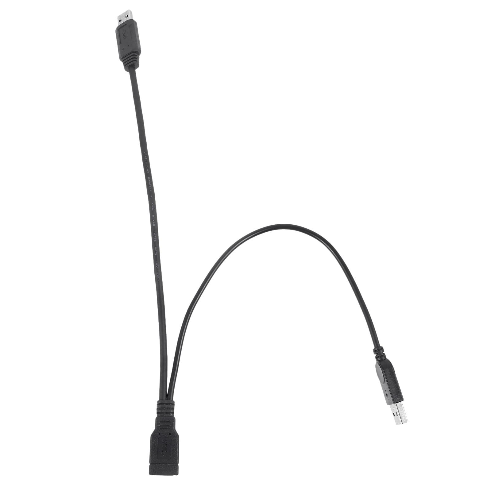 Raindrops USB Y Splitter, Black, Durable Data Charger Adapter, for ...