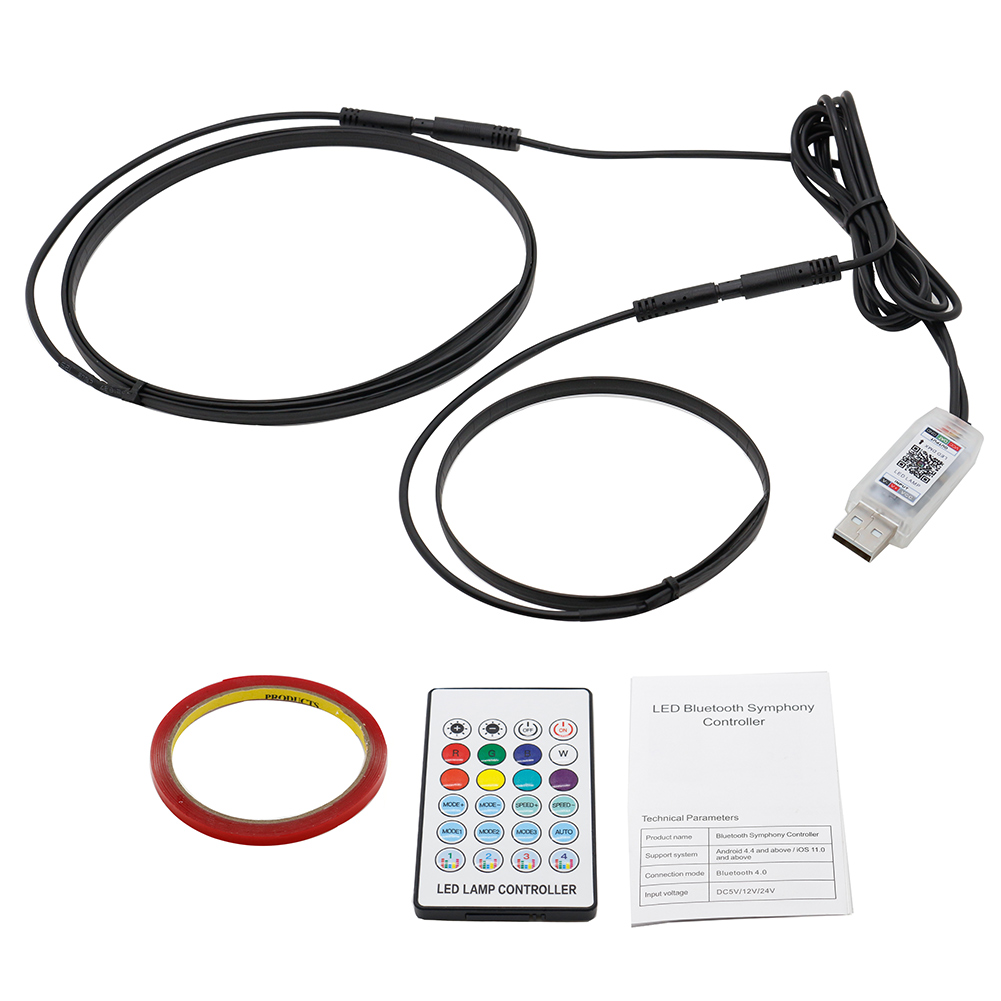 Usb led interior light ambient light remote control colorful light ...