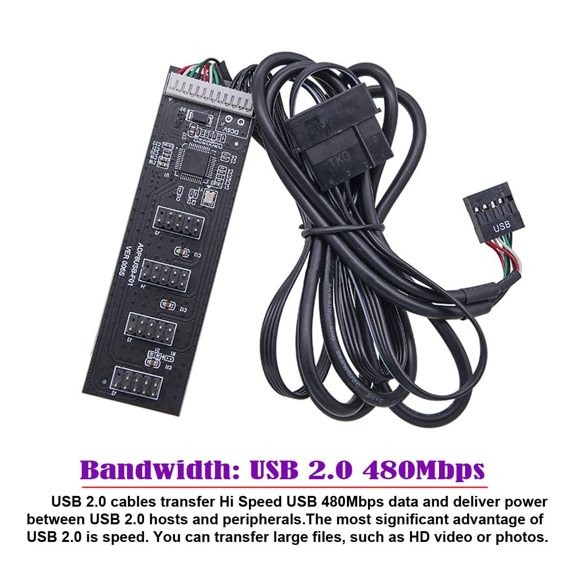 Usb2.0 Motherboard Cable 9Pin 10Pin Usb 2.0 Header 1 To 4 Female With ...