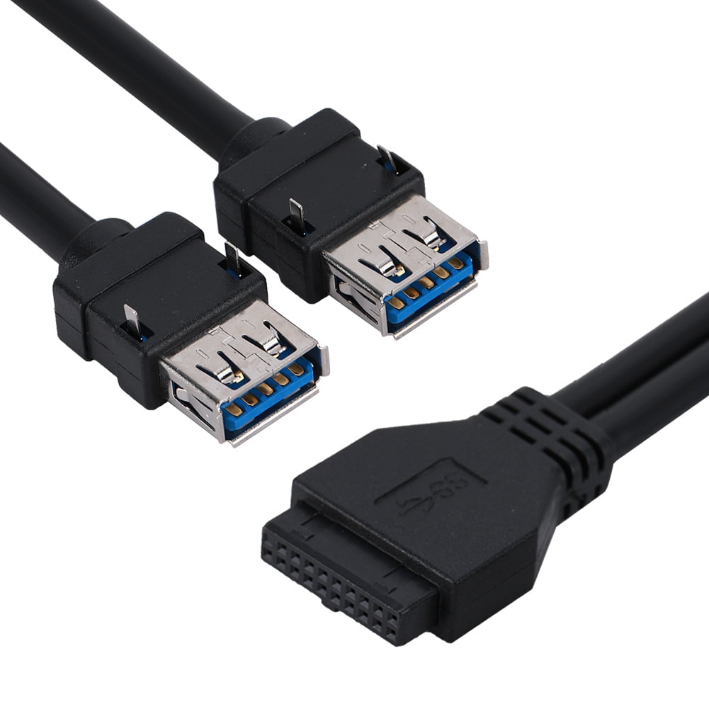 Usb3.0 Data Cable Elastic Pvc Sheath Black 0.98 Feet Usb3.0 Cable Usb3.0 19/20Pin Desktop Front ...