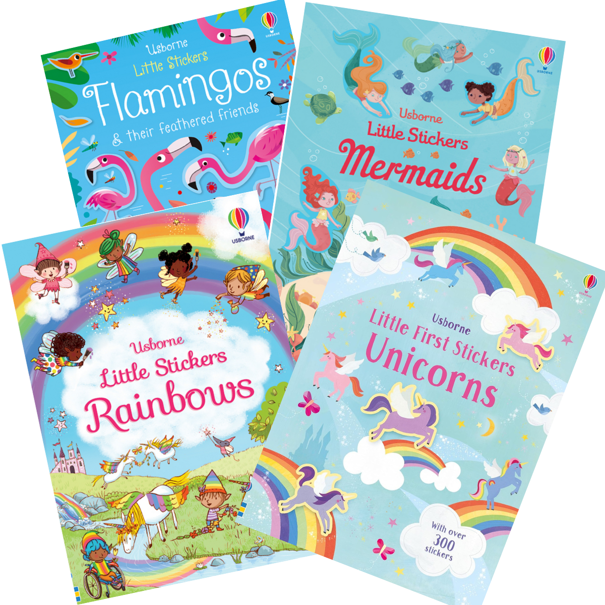 Usborne Little Stickers Rainbows; Unicorns; Flamingos; Mermaids ...