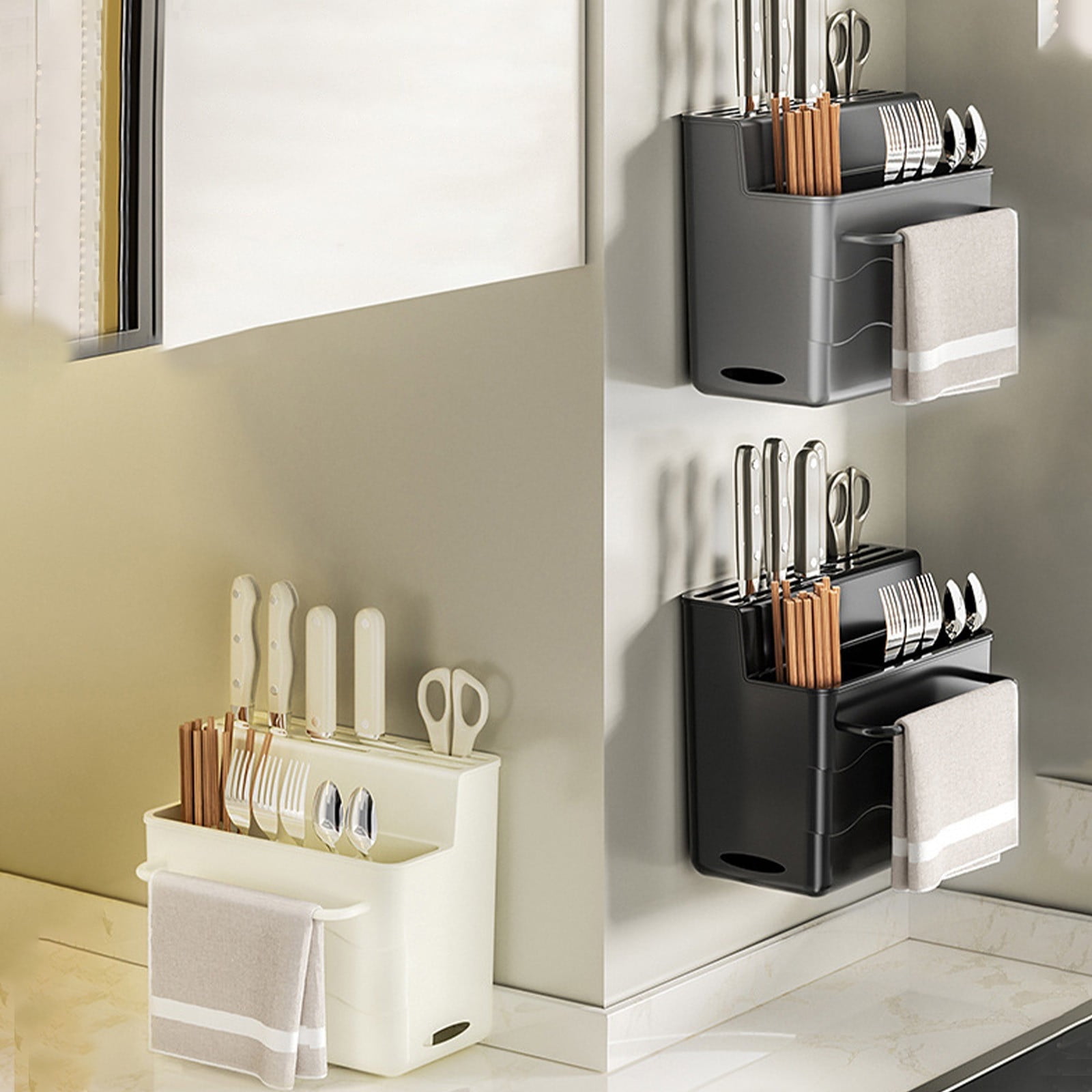 Uscallm 2Pcs Double Sided Vertical Chopping Board, Knife Storage Rack ...