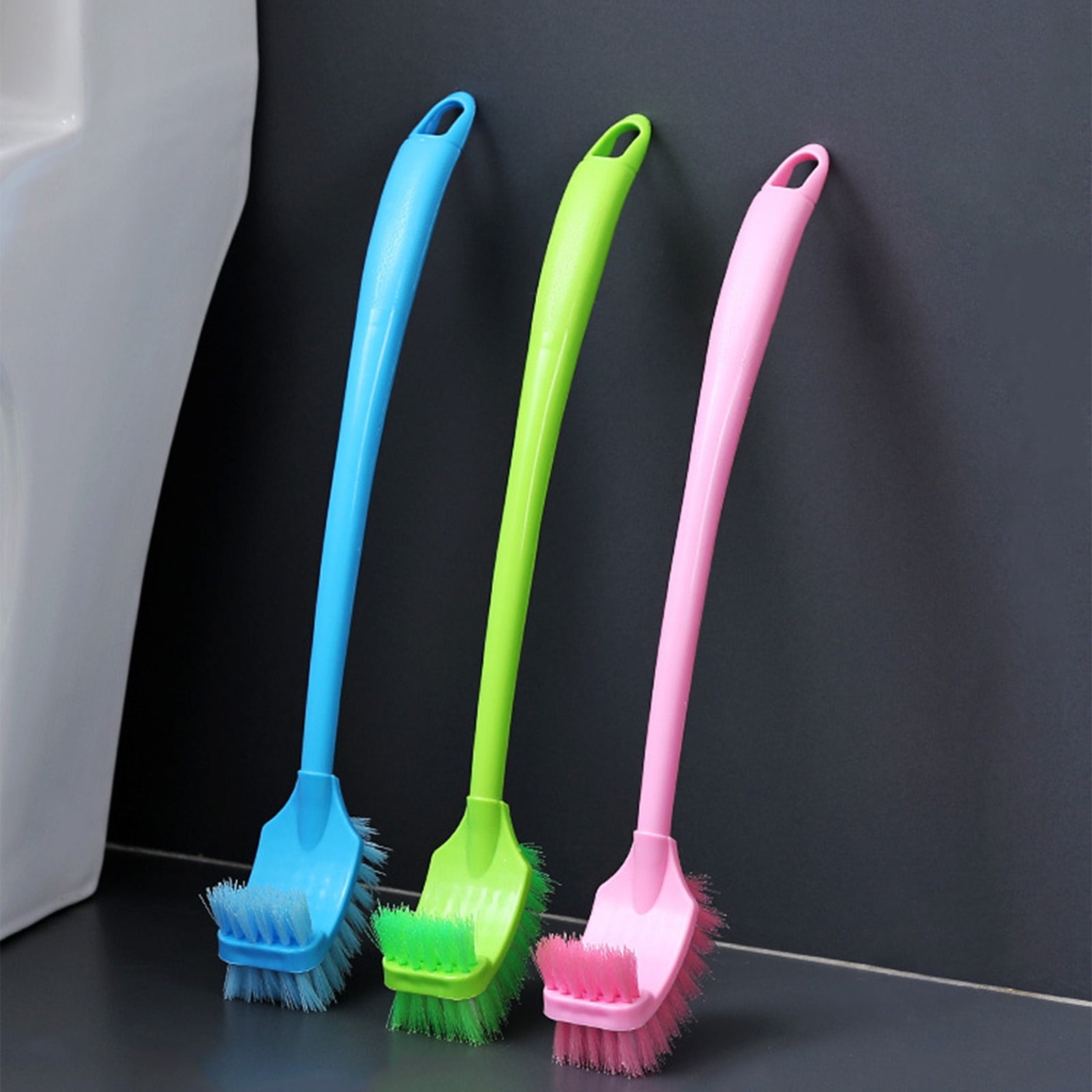 Uscallm 3Pcs Compact Toilet Brush Cleaning Set, Long Handle Dual Head ...