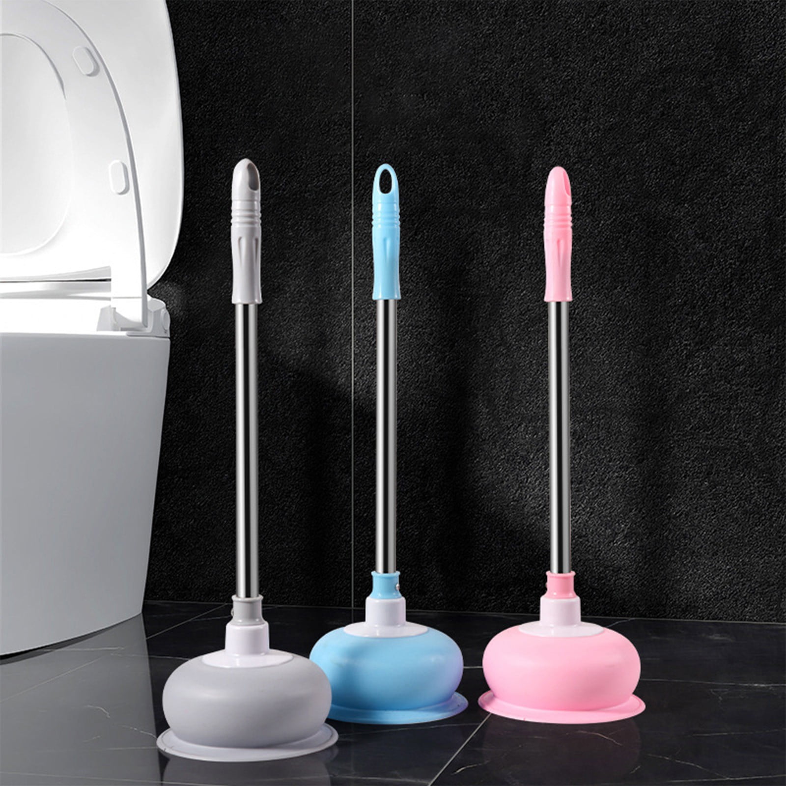 Uscallm 3Pcs Toilet Plunger Bathroom Suction, Powerful Toilet Plunger ...