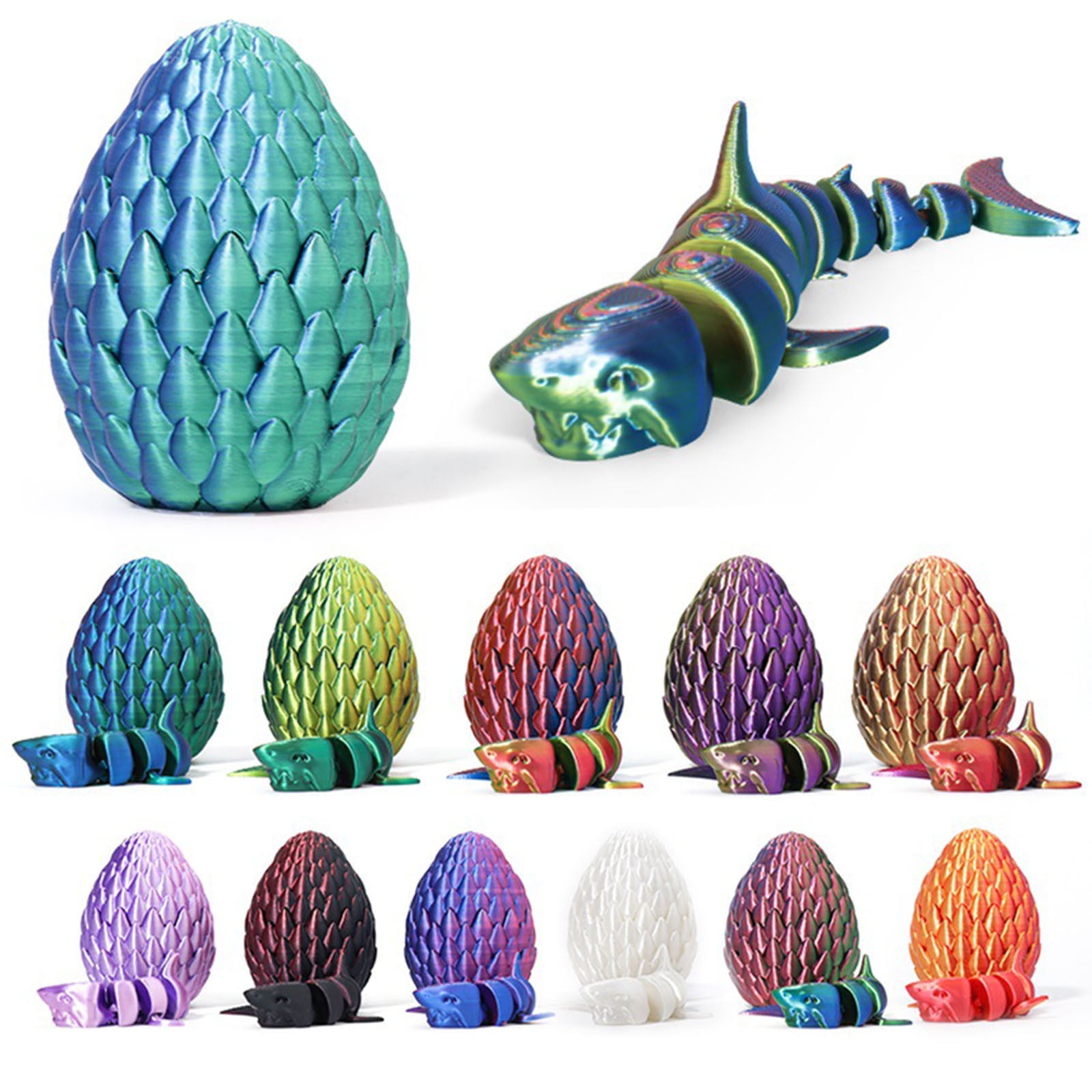 Uscallm under $5 11Pcs Shark Ornament, 3D Printed Movable Shark Model ...