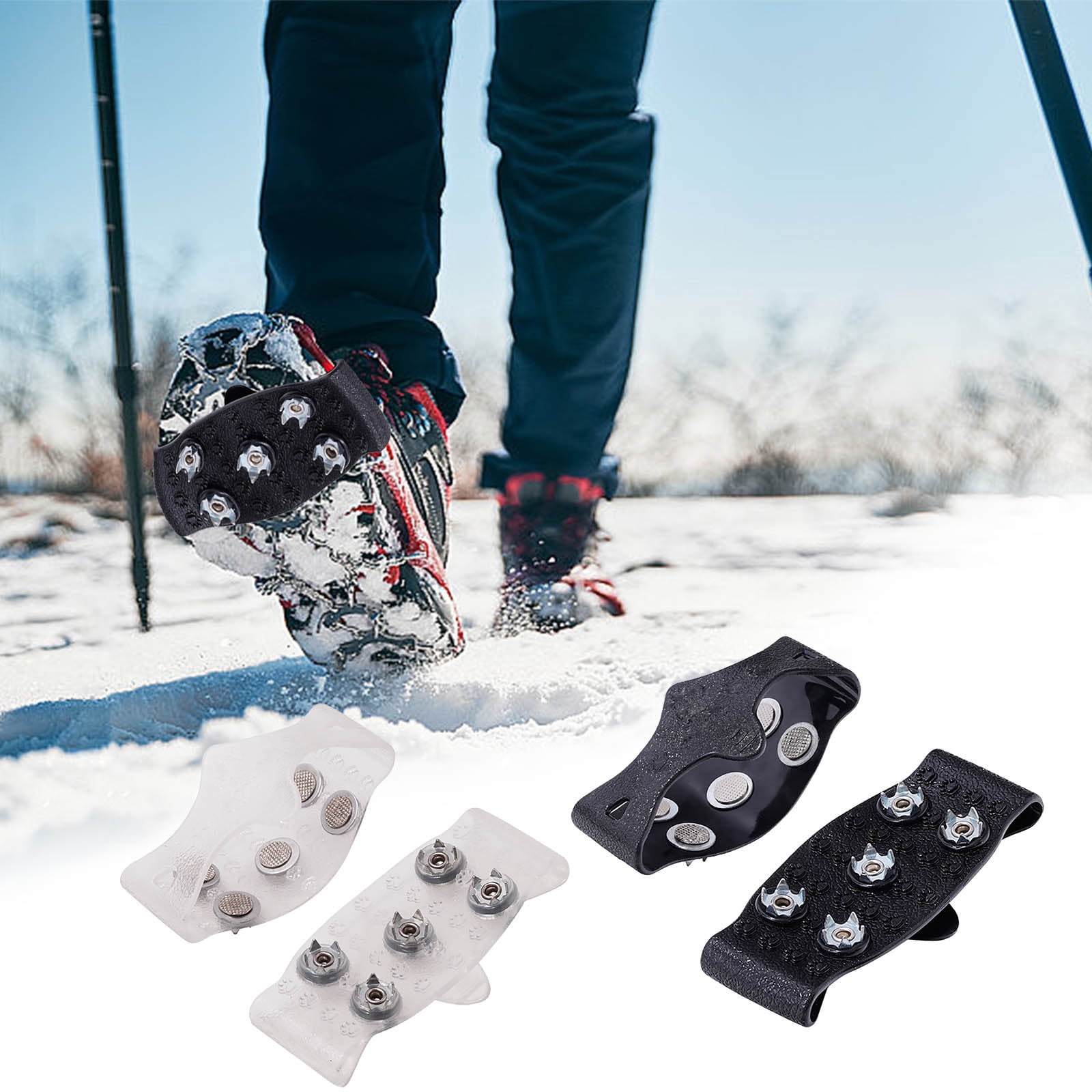 Uscallm under $5 2Pcs Anti-slip Shoe Crampons, Ice Cleats Non Slip Snow ...