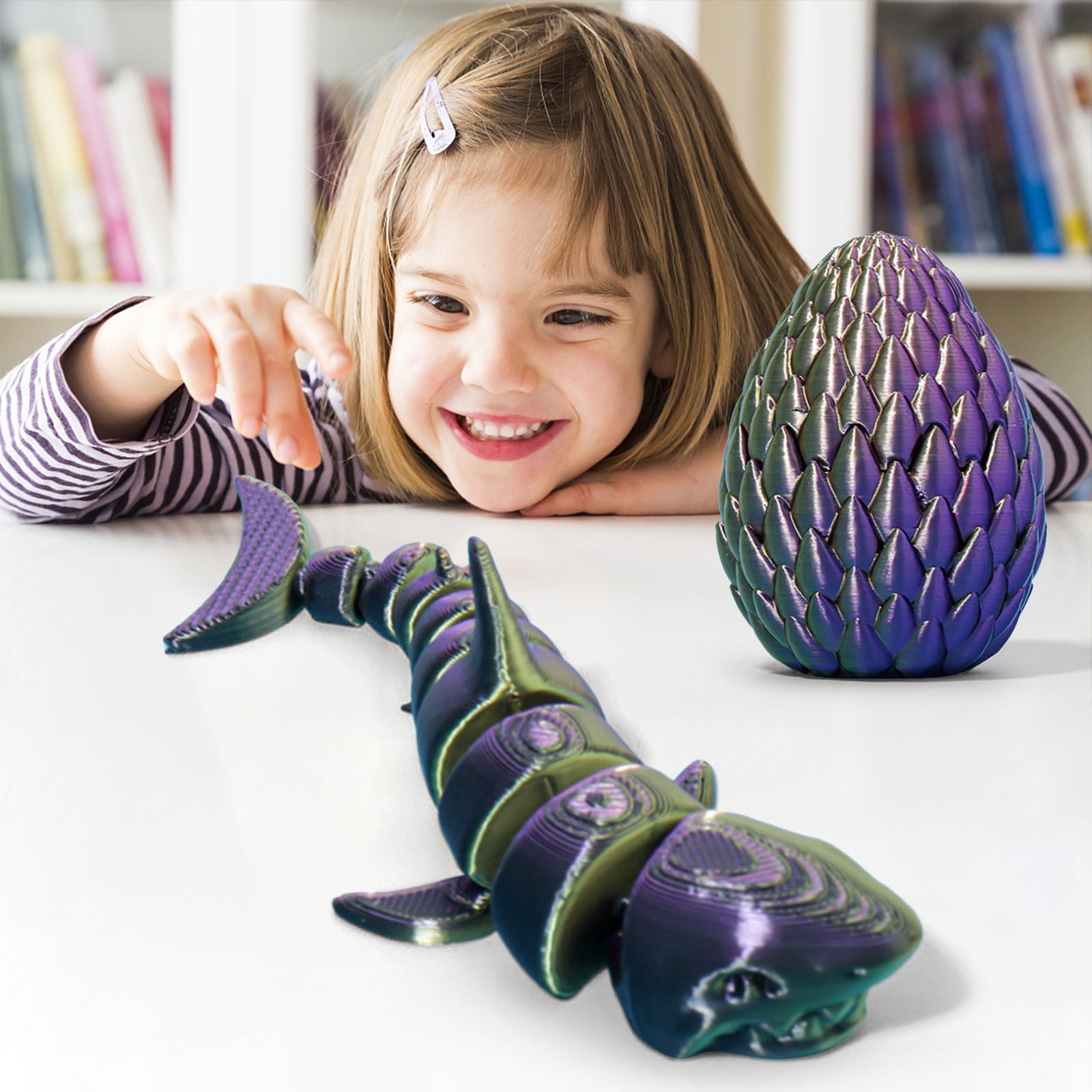 Uscallm under $5 Shark Ornament, 3D Printed Movable Shark Model Figure ...