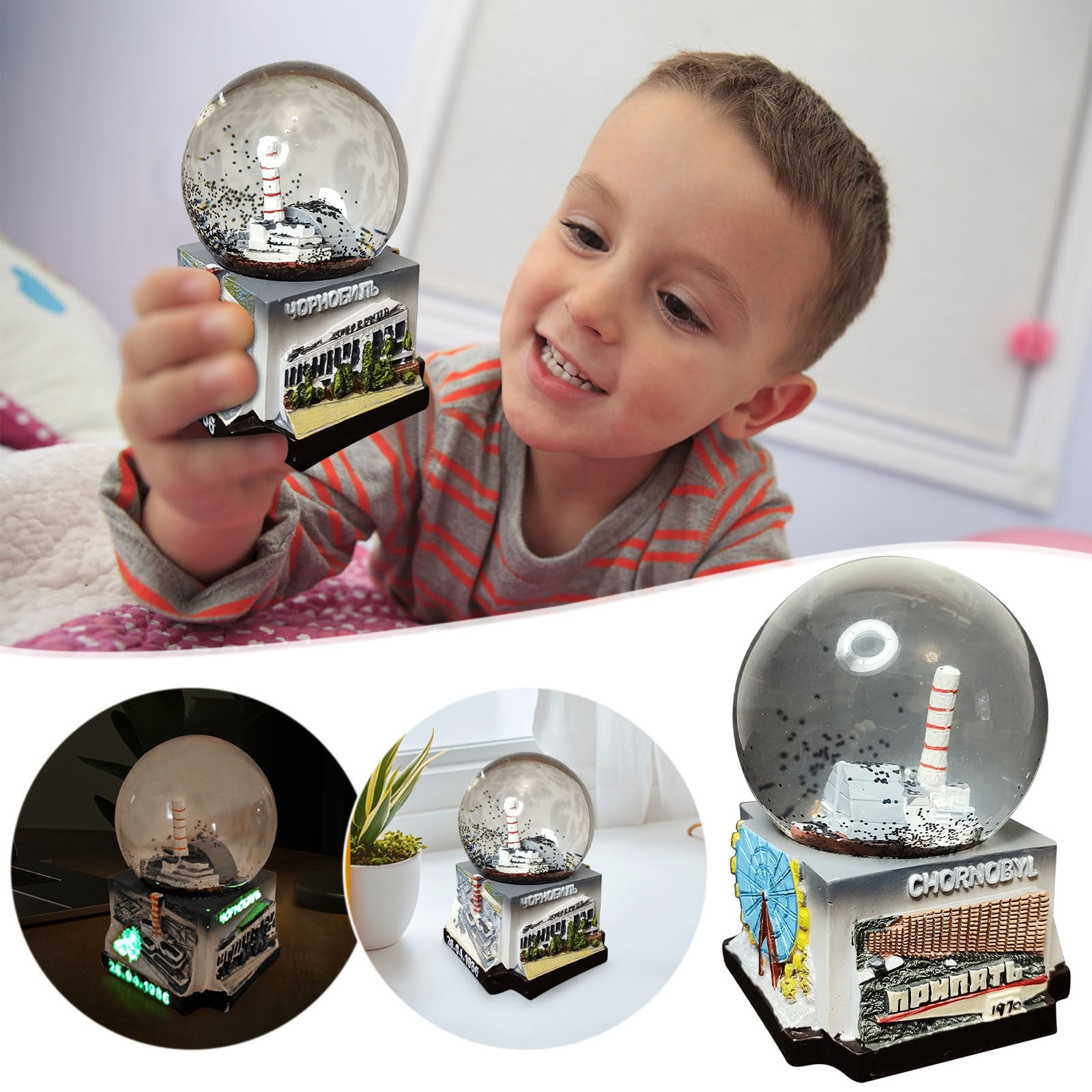 Uscallm under $5 Snow Globe, Chernobyl Snow Globe,Collectible Memorial ...