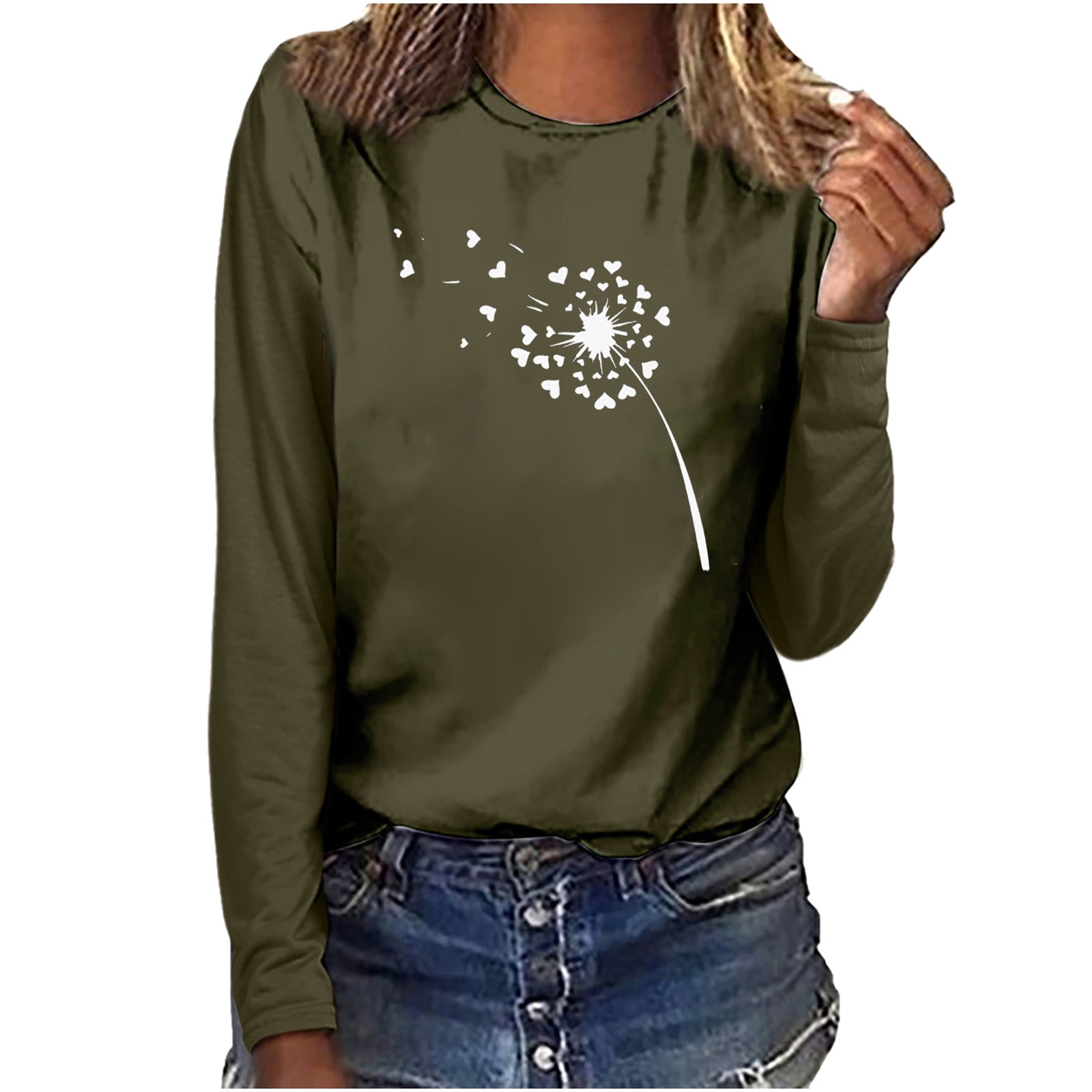 Uscallm Autumn Tops for Women, Fall Clothes for Women 2022 Floral ...