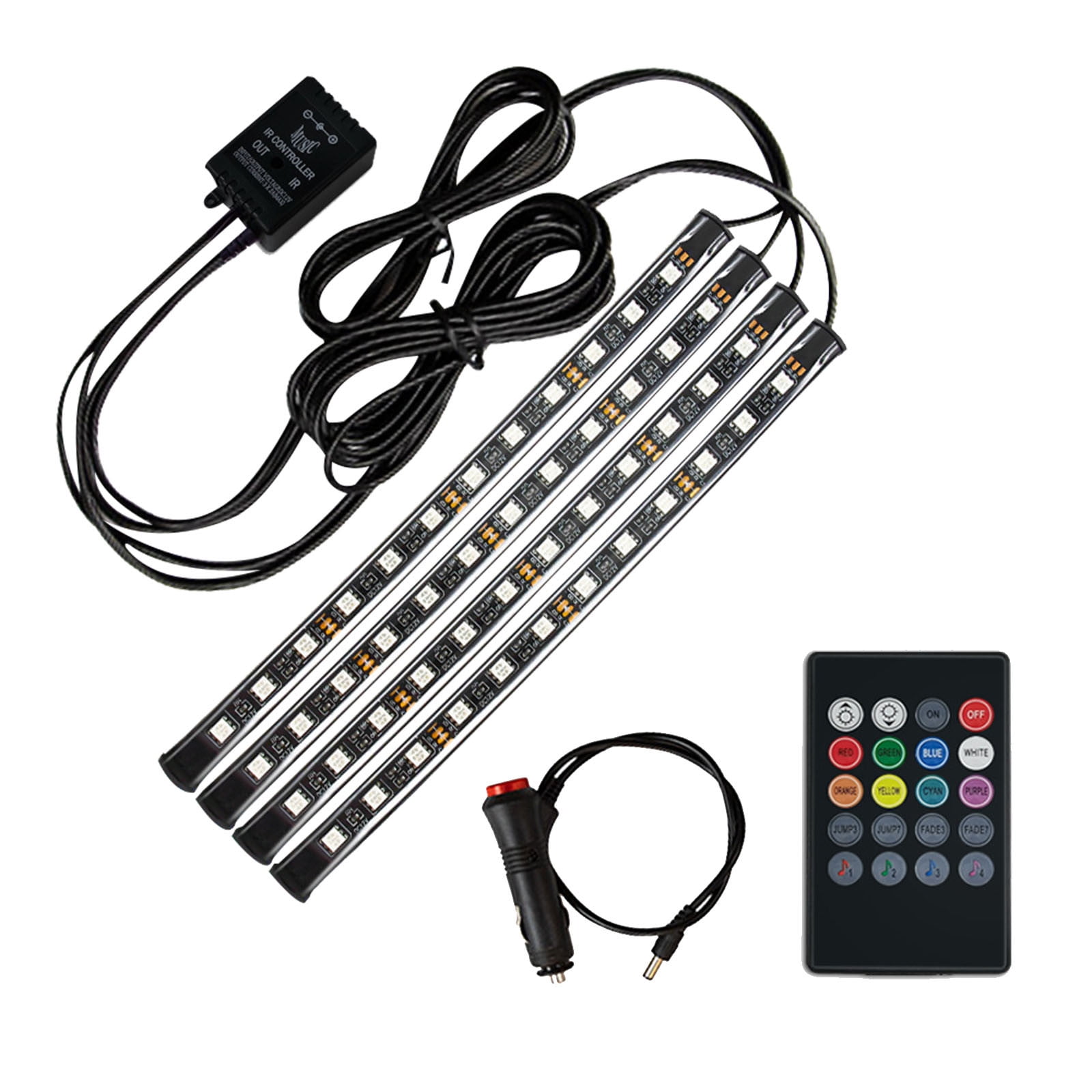 Uscallm Car Hood Led Running Lights, 48 Lights RGB LED Car Interior ...
