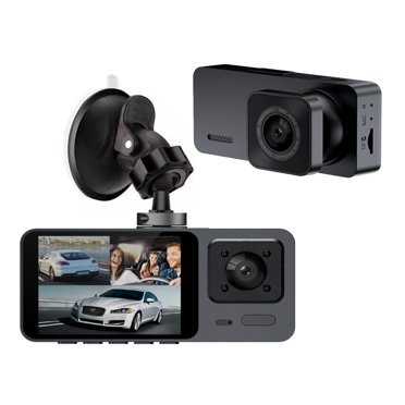 Yolispa Universal 3'' LCD Car DVR 1080P HD Dash Cam Dual Lens Recorder ...