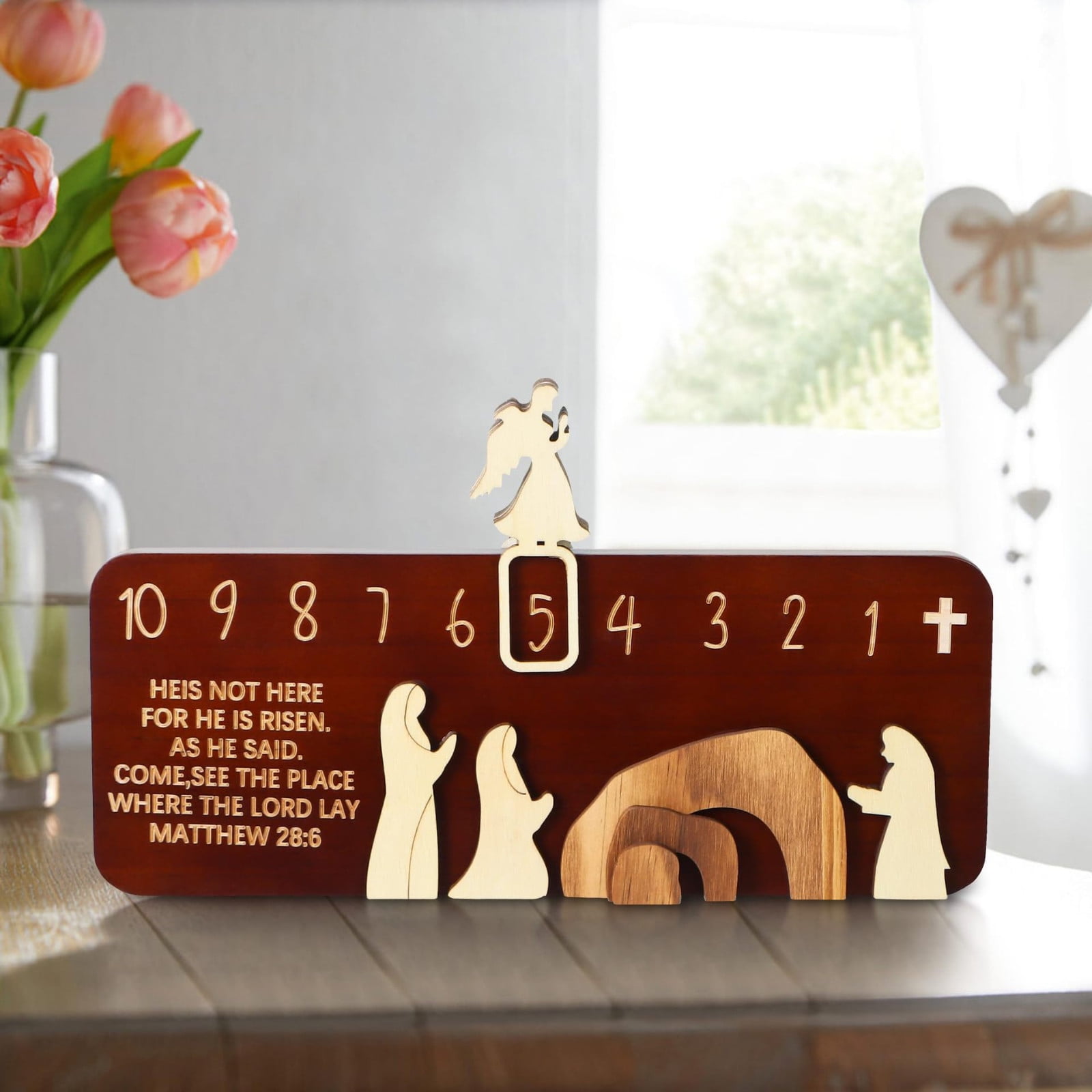 Uscallm Empty Tomb Easter Resurrection Scene Wooden Easter Countdown ...