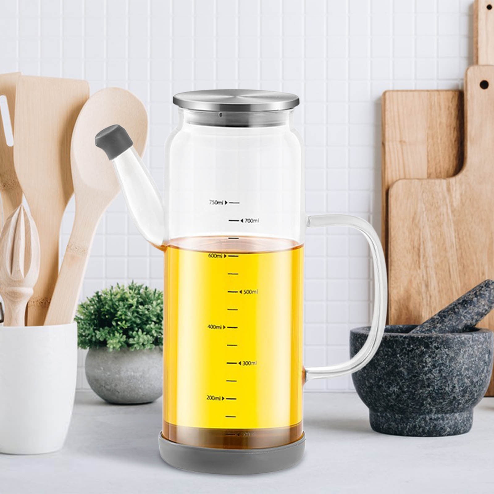Uscallm Glass Oil Dispenser for Kitchen, Oil Storage Container with ...