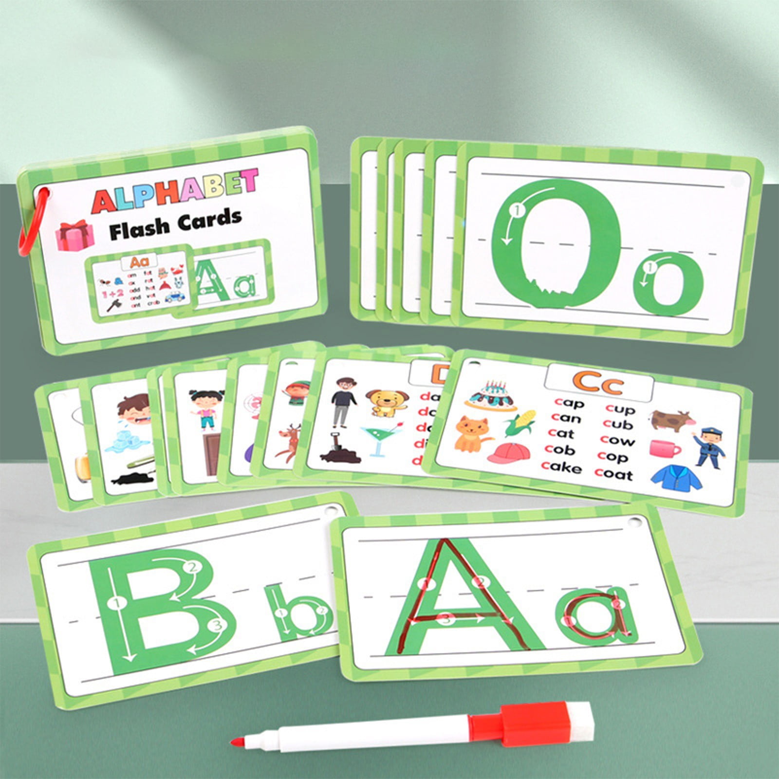 Uscallm Natural Phonics Flashcard Erasable Letter Puzzle, Alphabet ...