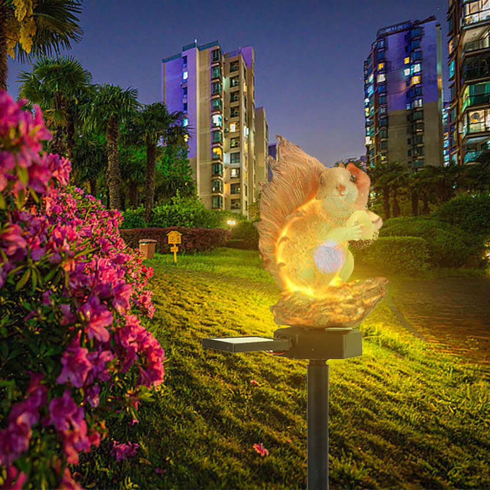 Uscallm Outdoor Solar Garden Stakes Lights, Resin Bird Garden Stakes ...