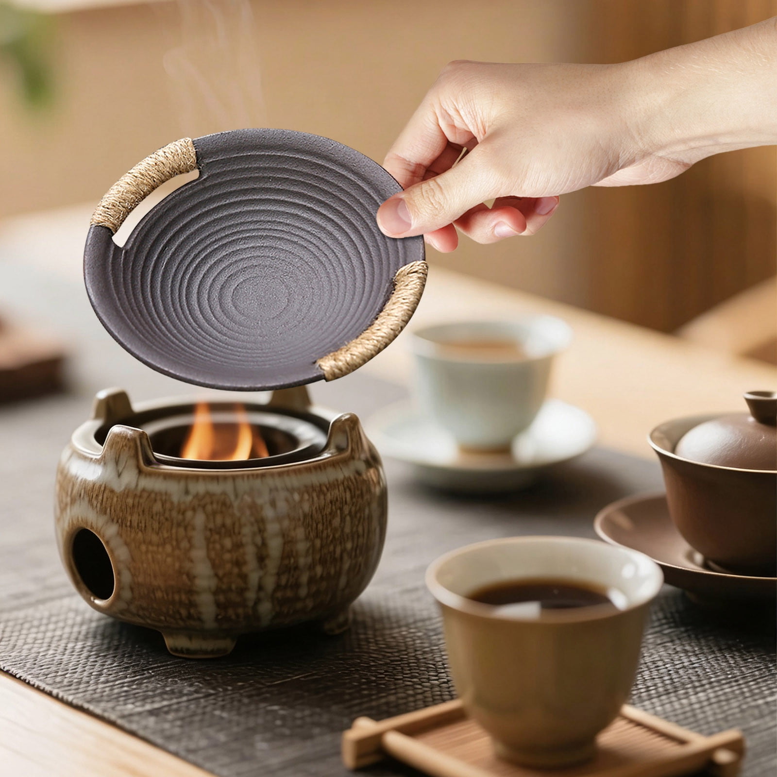 Uscallm Tea Roasting Ceremony Warmer Set, Tea Roasting Stove Candle ...