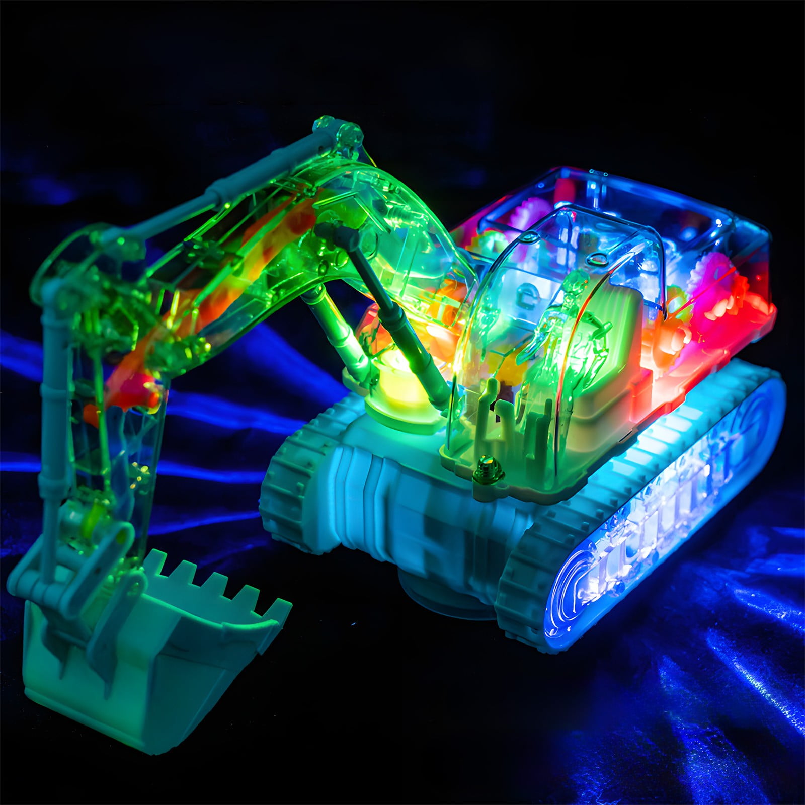 Uscallm Transparent Gear Light Up Excavator, Transparent Gear Light ...