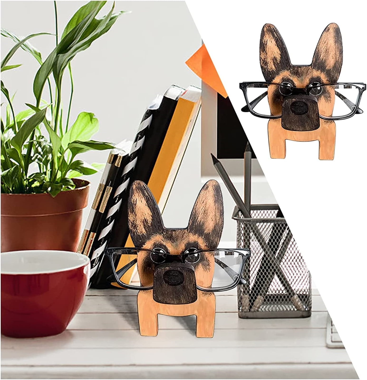 Uscallm Wooden Animal Glasses Holder, Creative Pet Glasses Stand Holder, Cute Animal Eyeglass ...