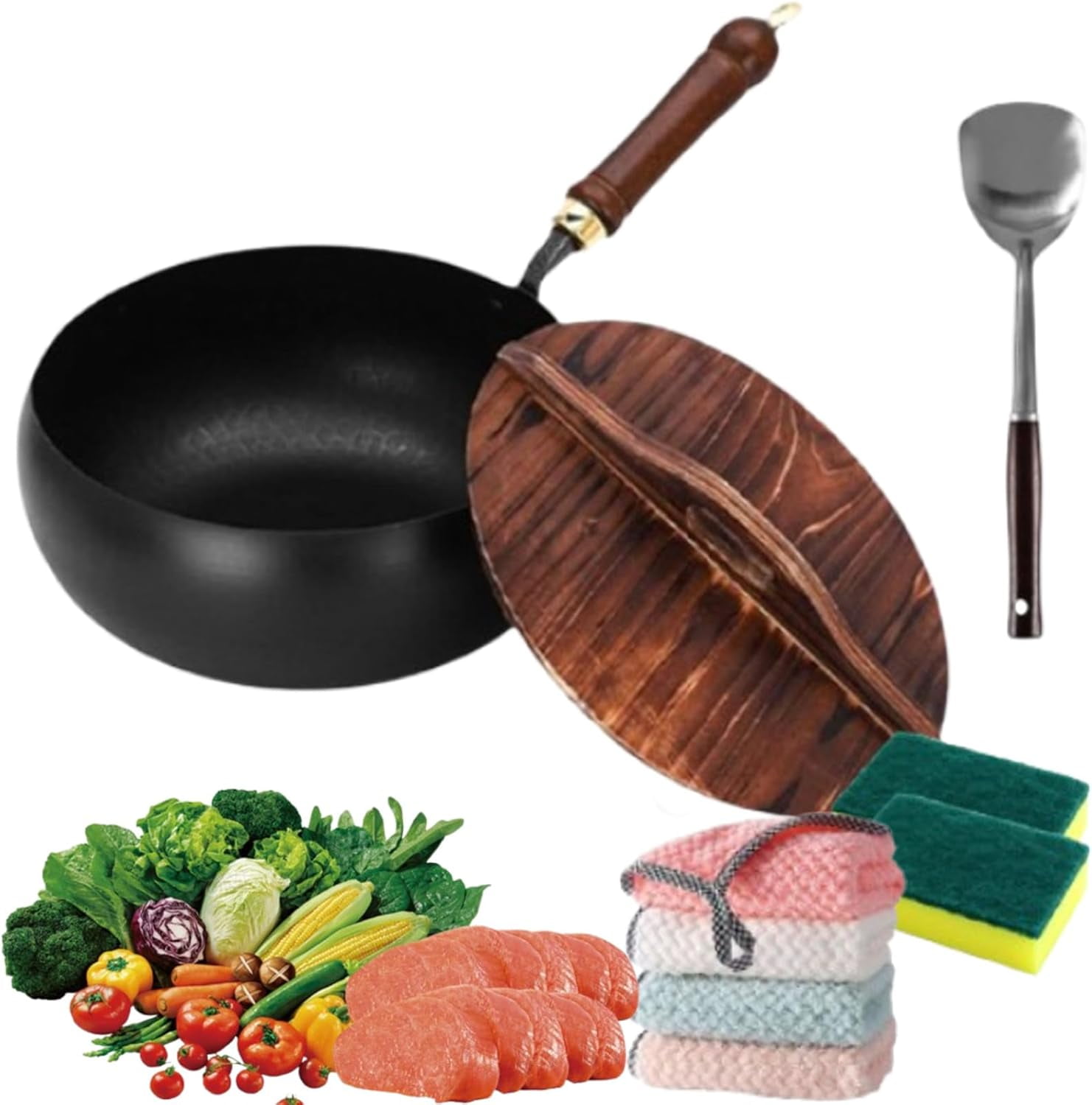 Usceshonn Iron Pot, Mexicoify Uncoated Thick Iron Pot, Suntuup Japanese Pan, Hand-Forged Non ...