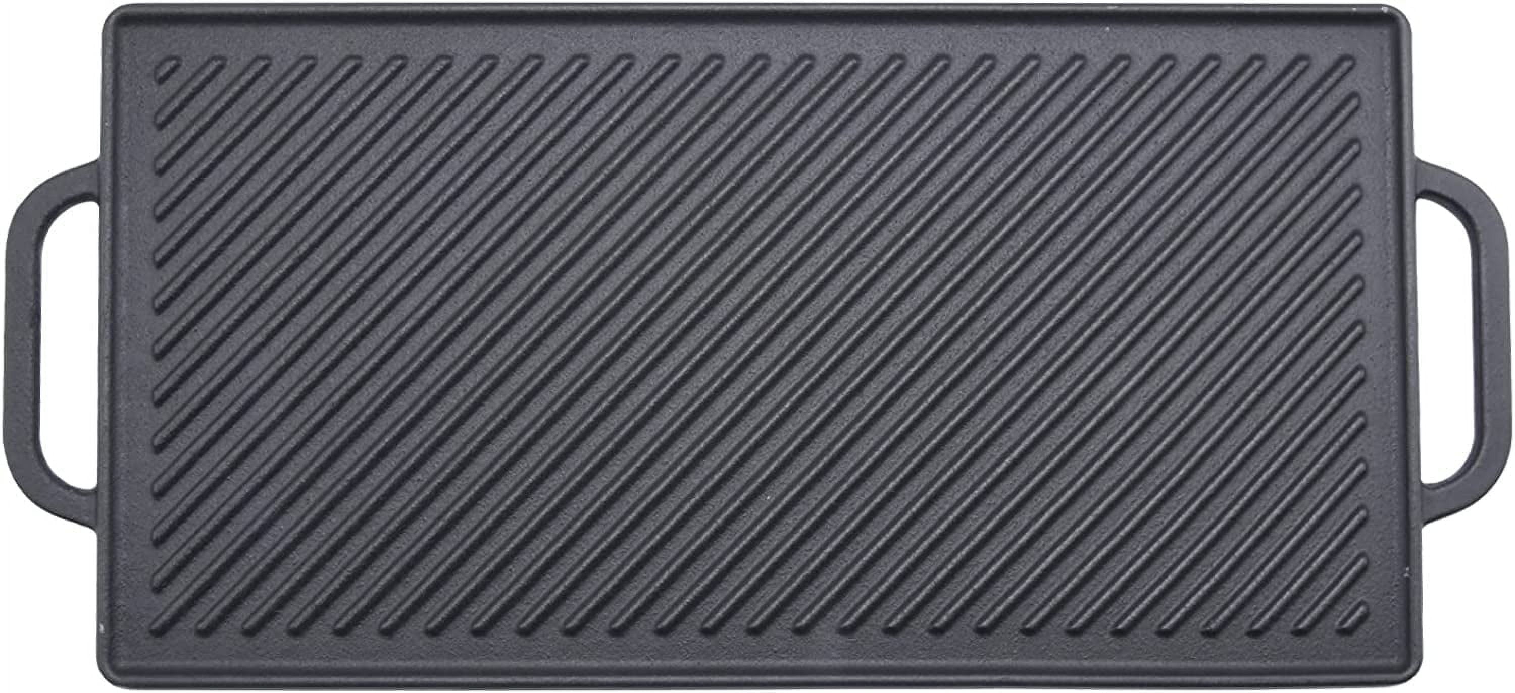 GasSaf 15x9 Cast Iron Reversible Grill/Griddle, Non-Stick for Gas ...