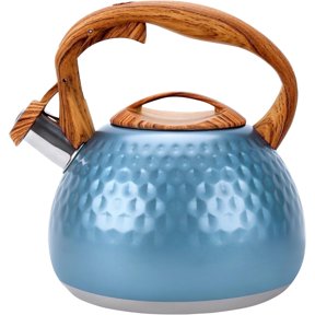 Beautiful 1.8L Ceramic Stovetop Tea Kettle Porcini Taupe with Whistle ...