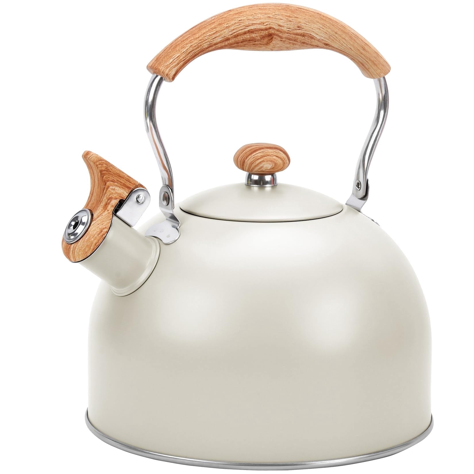 Uscover Whistling Stovetop Water Teakettle,Induction White Tea Kettle ...