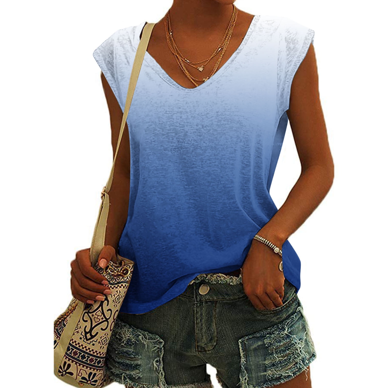 Usdian Cute Summer Tops for Women Summer Tops Blouses of Womens Print ...