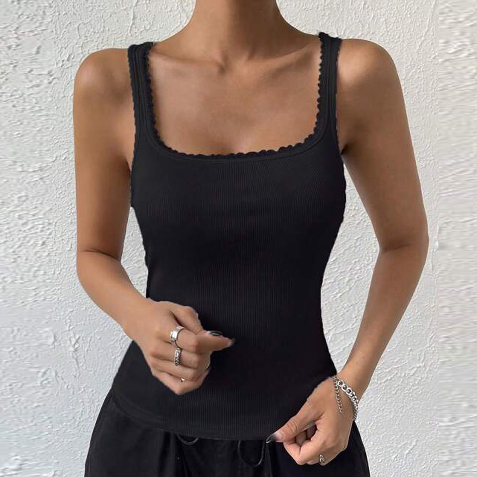 Usdian Summer Clothes for Women 2025 Summer Tank for Women Lace Print ...