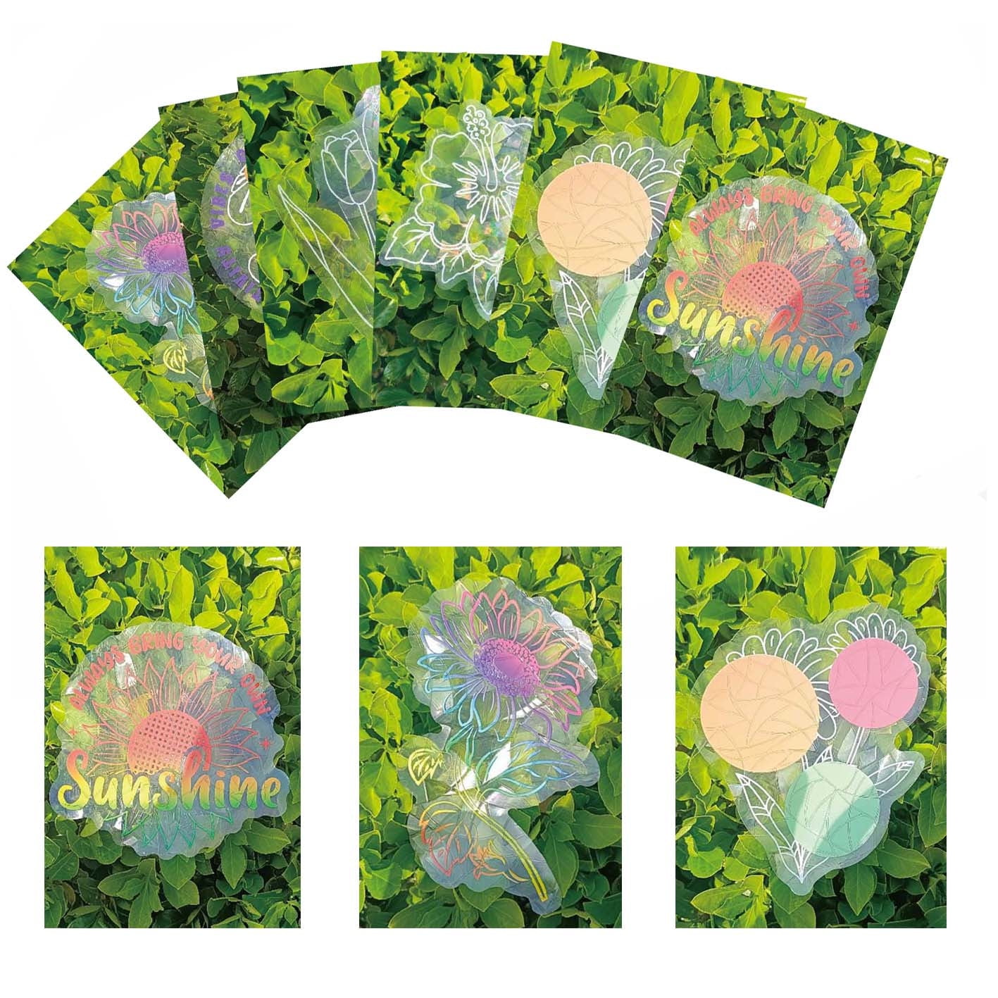 Usdian Sunshine Catcher Window Stickers, PVC Colorful Rainbow Glass ...