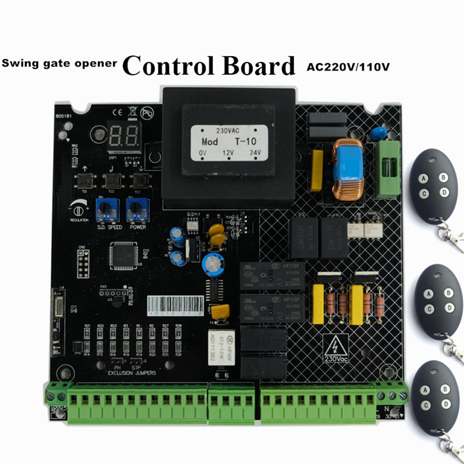 Use 220 110 AC PCB Board Of Automatic Double Arms Swing Gate Opener Control Board Panel ...
