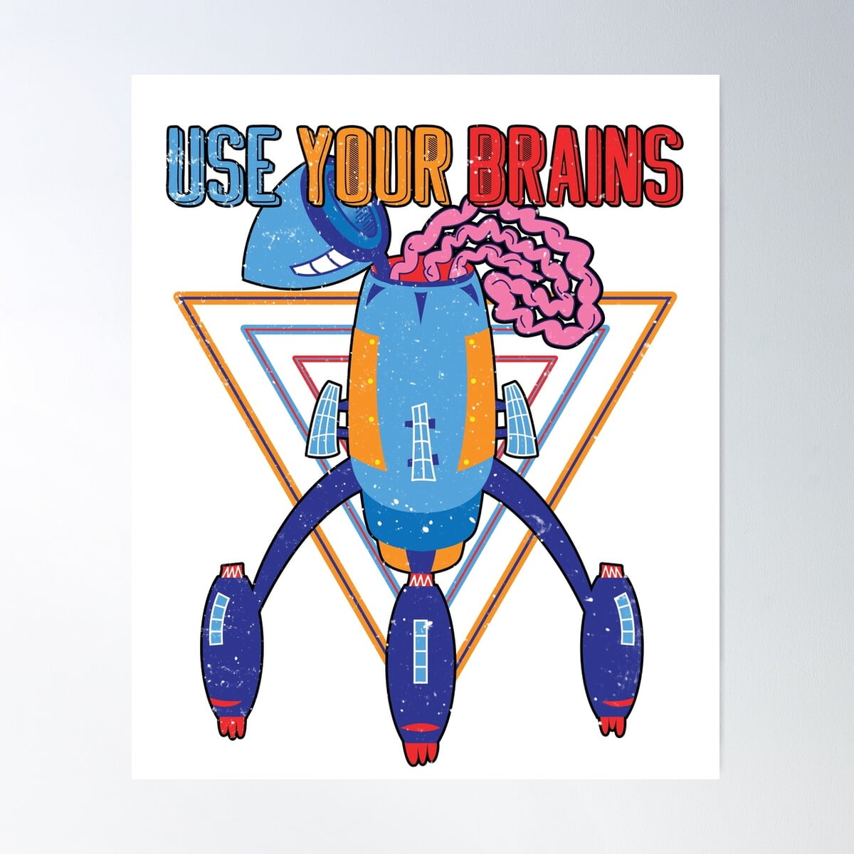 Use Your Brains Space Ship Ufo - Quote Motivation Vintage - Atomic Age ...