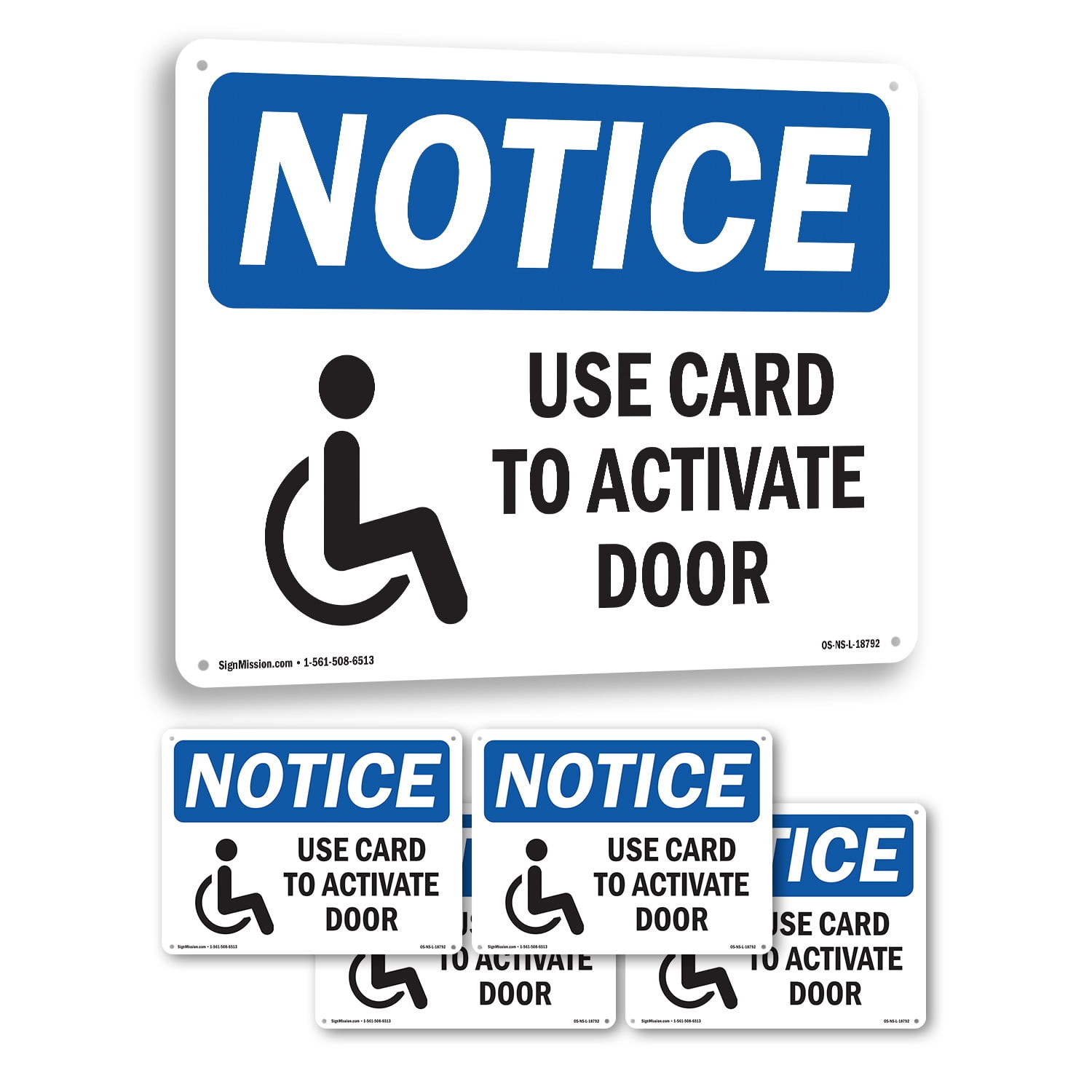 Use Card To Activate Door OSHA Notice Aluminum Sign 14 Inch x 10 Inch ...