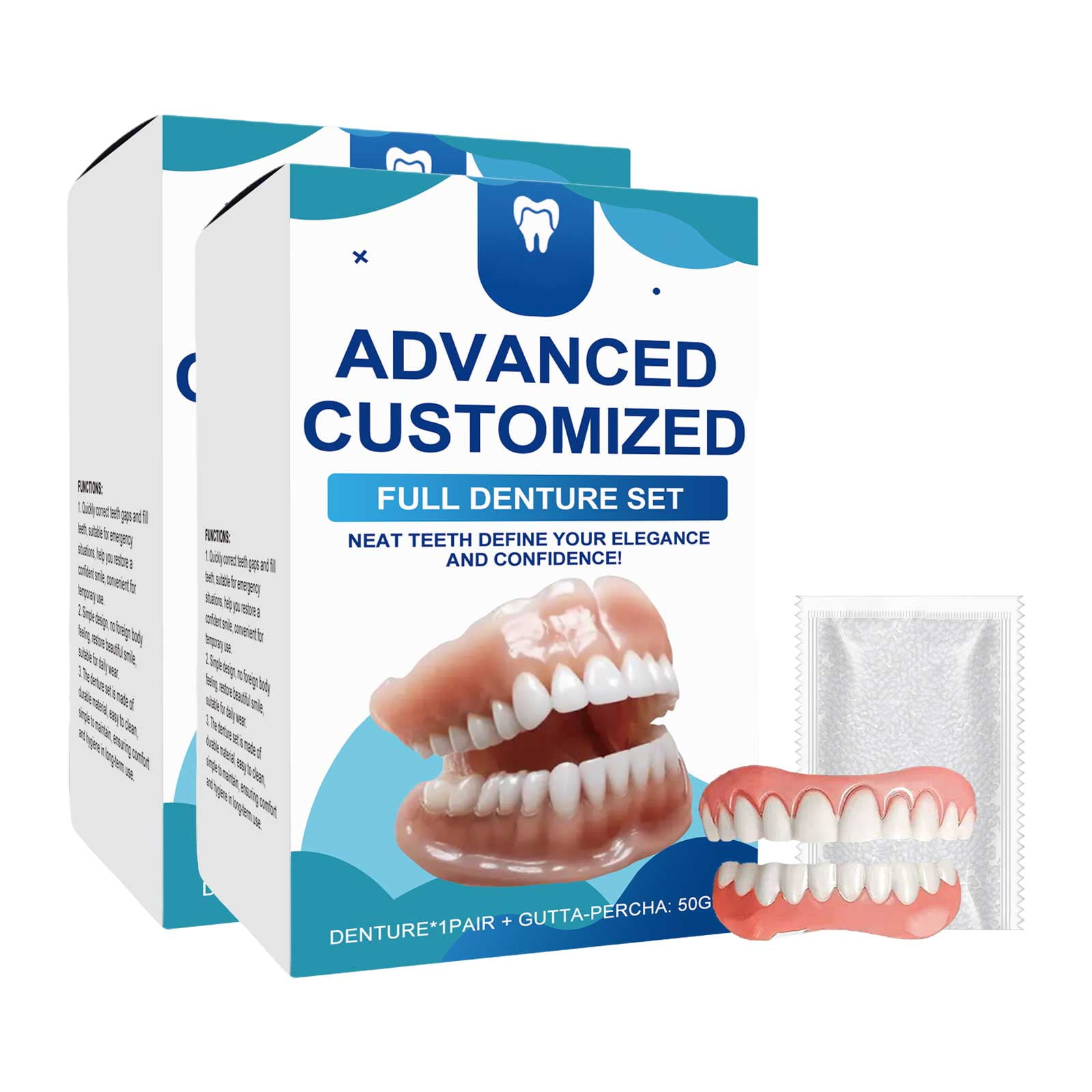 Use Denture Silicone Reline Set Men Women Upper Lower Reline Kit for ...