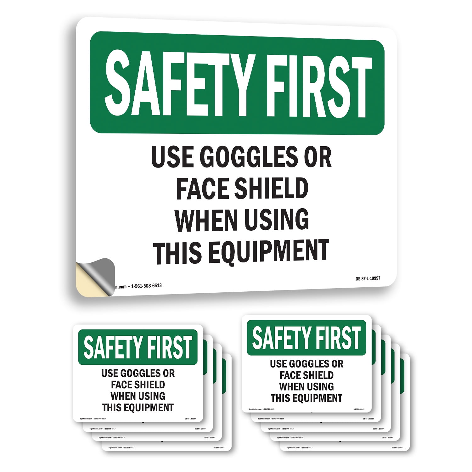 Use Goggles Or Face Shield When Using This OSHA SAFETY FIRST Vinyl ...