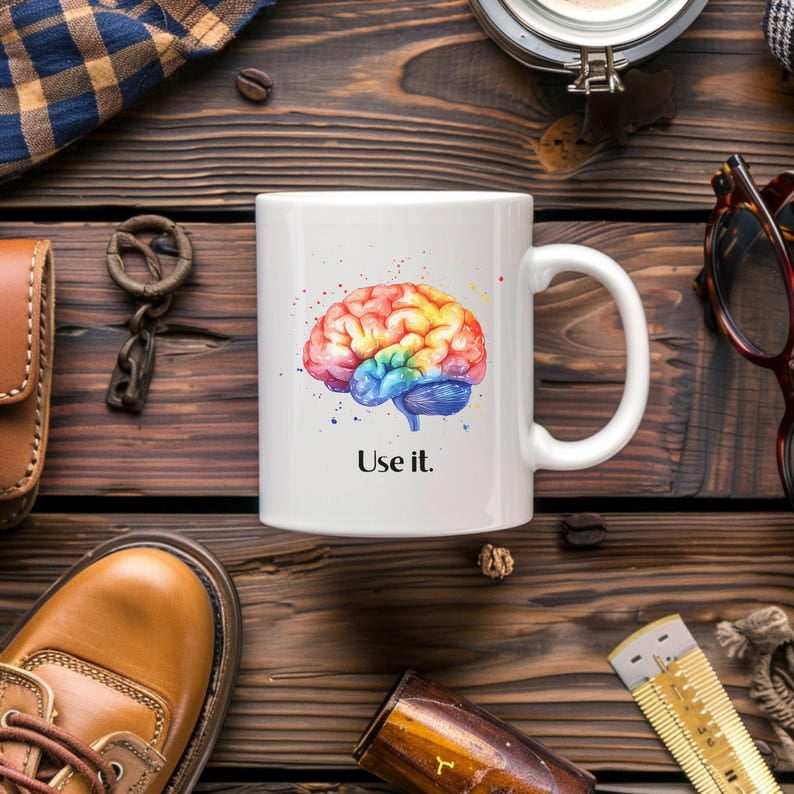 Use It Brain Mug Motivational Coffee Cup for Students Teachers and ...