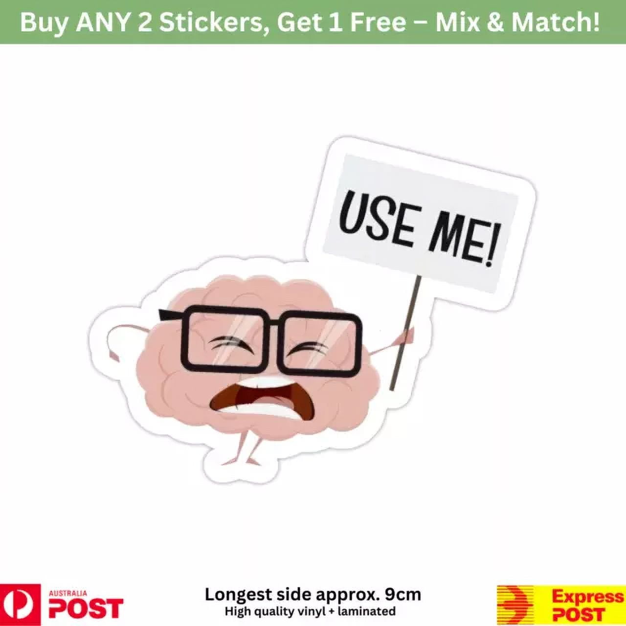 Use Me Brain Sticker Phone Decal Water Bottle Stickers Car Decals ...