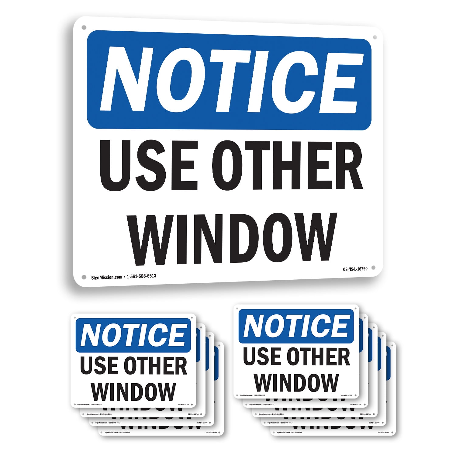 Use Other Window OSHA Notice Aluminum Sign 10 Inch x 7 Inch - 10 Pack ...