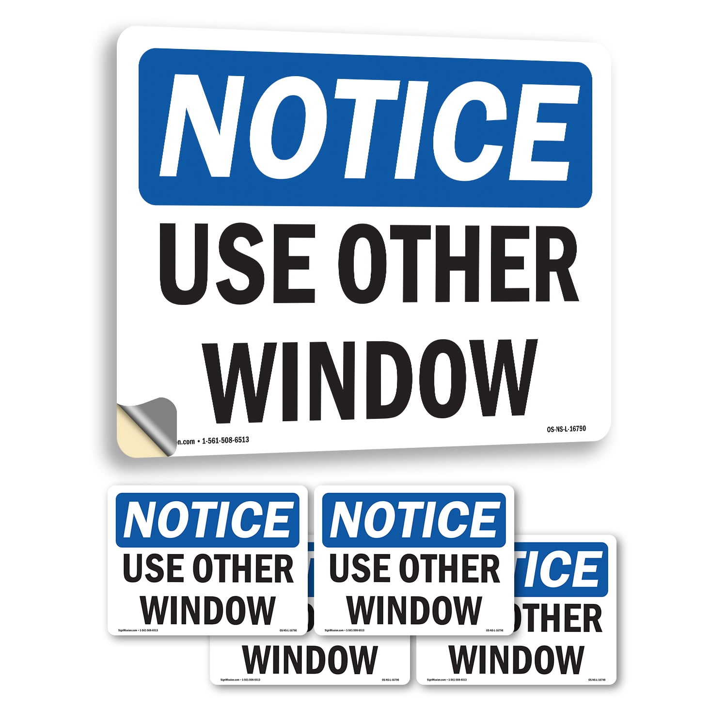 Use Other Window OSHA Notice Vinyl Decal Label 18 Inch x 12 Inch - 5 ...