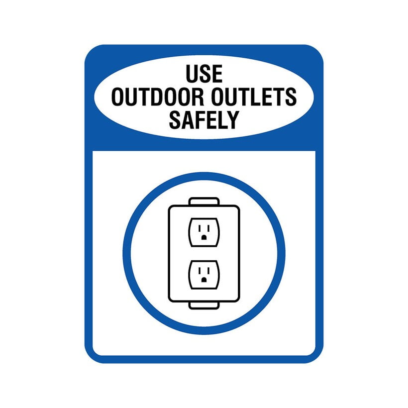 Use Outdoor Outlets Safely Door or Wall Sign Electrical Hazard Safety ...