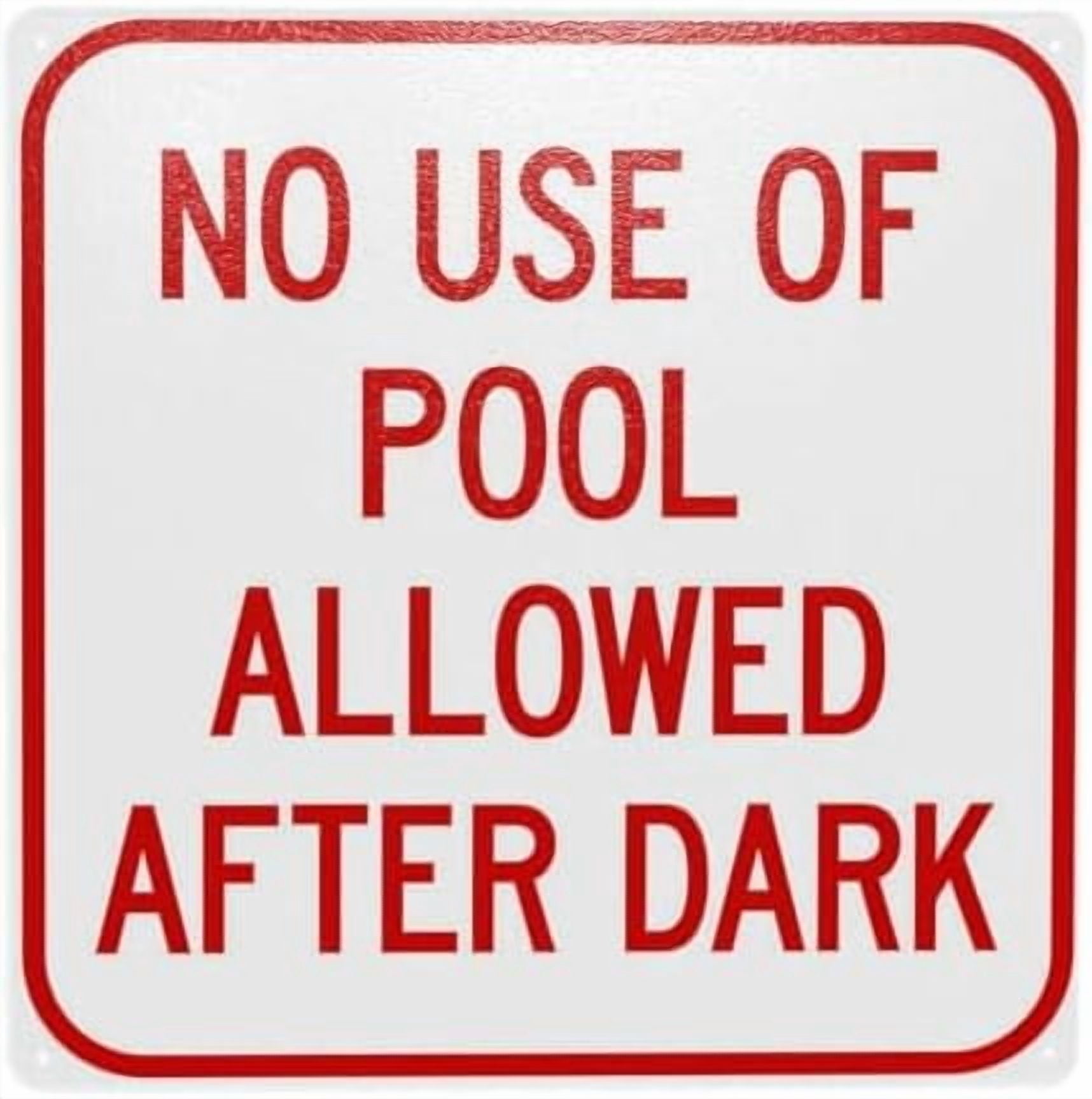 No Use Of Pool Allowed After Dark Warning Sign, Pool Rules Metal Signs ...