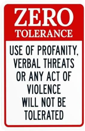 Use Of Profanity Verbal Threats Or Any Act Of Violence Will Not Be ...