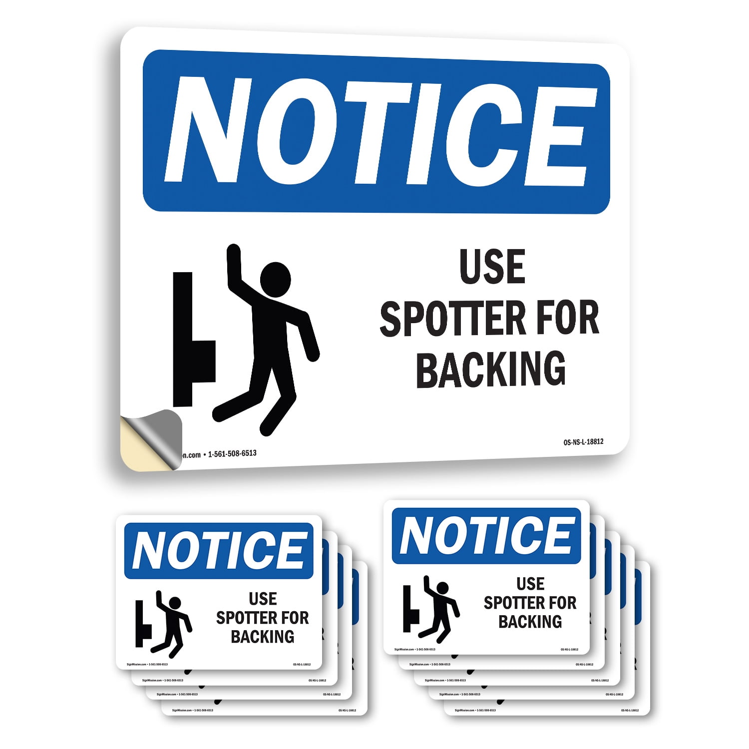 Use Spotter For Backing With Symbol OSHA Notice Vinyl Decal Label 24 ...