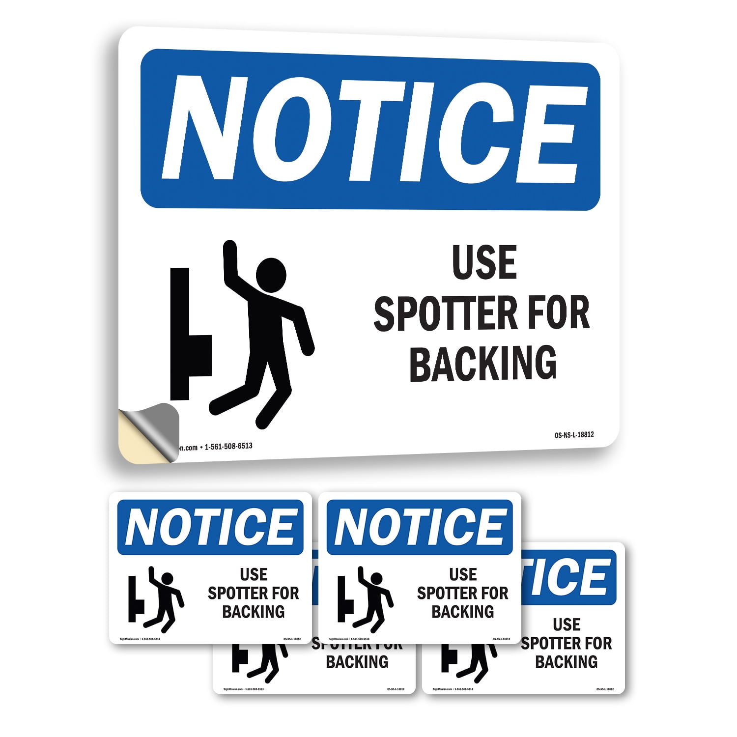 Use Spotter For Backing With Symbol OSHA Notice Vinyl Decal Label 7 ...