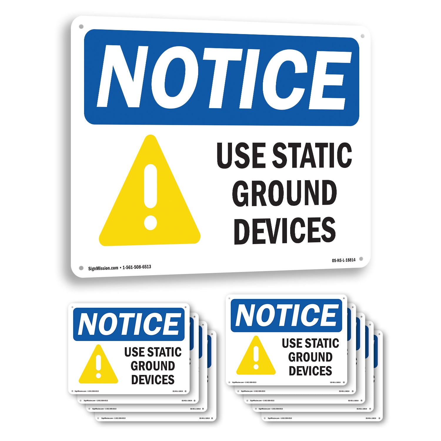 Use Static Ground Devices OSHA Notice Aluminum Sign 24 Inch x 18 Inch ...