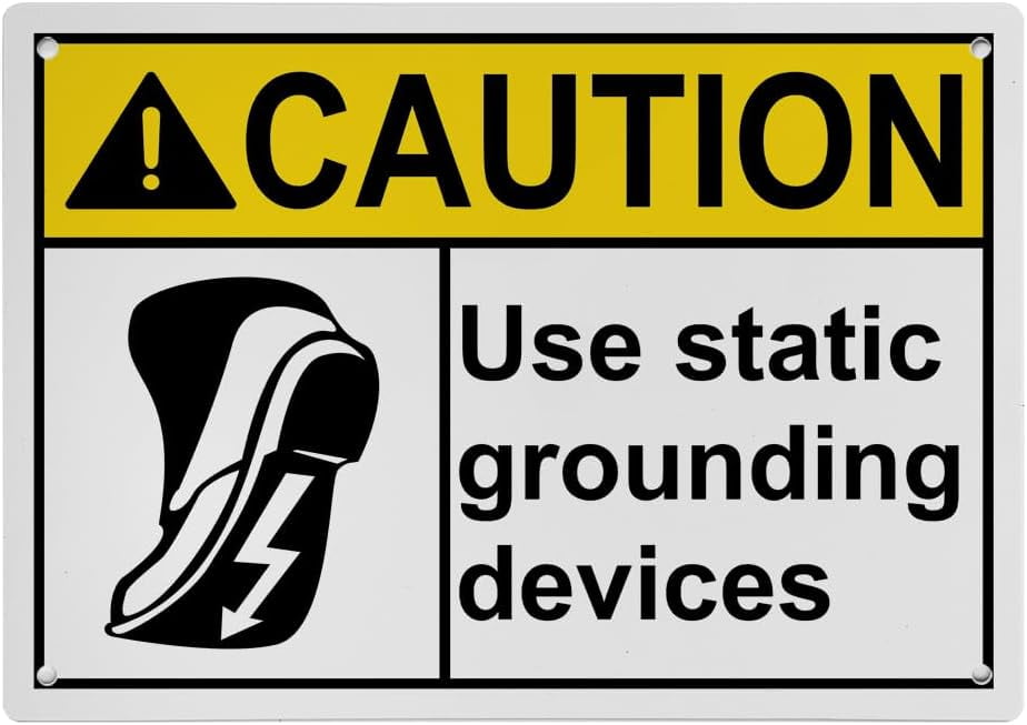 Use Static Grounding Devices Sign, Industrial ESD Static Sign 8"x12" UV ...